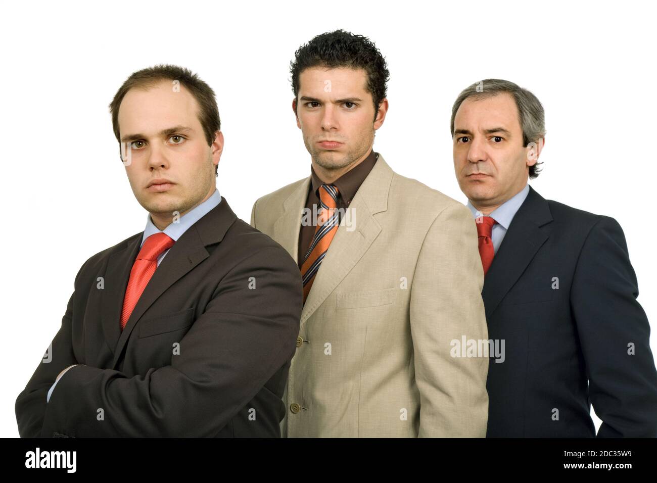 three business men isolated on white background Stock Photo - Alamy