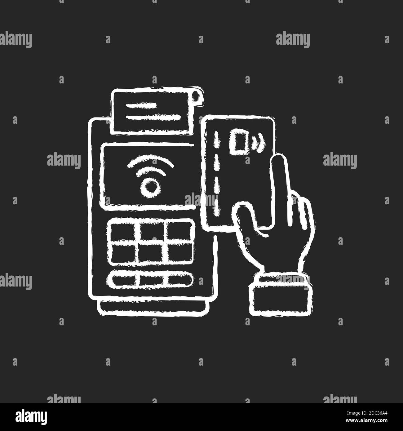 Cashless payment chalk white icon on black background Stock Vector ...