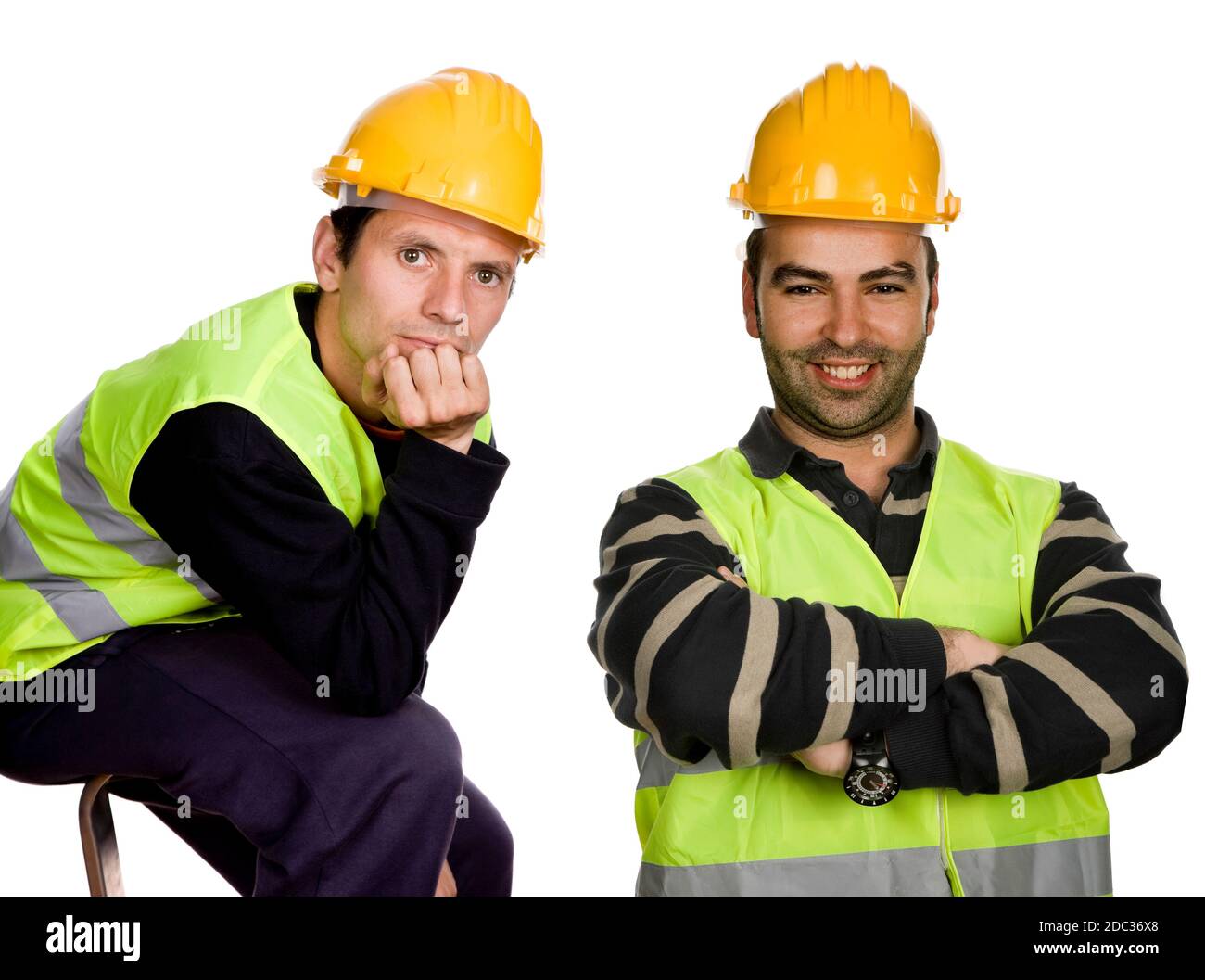 Two male service workers Cut Out Stock Images & Pictures - Alamy