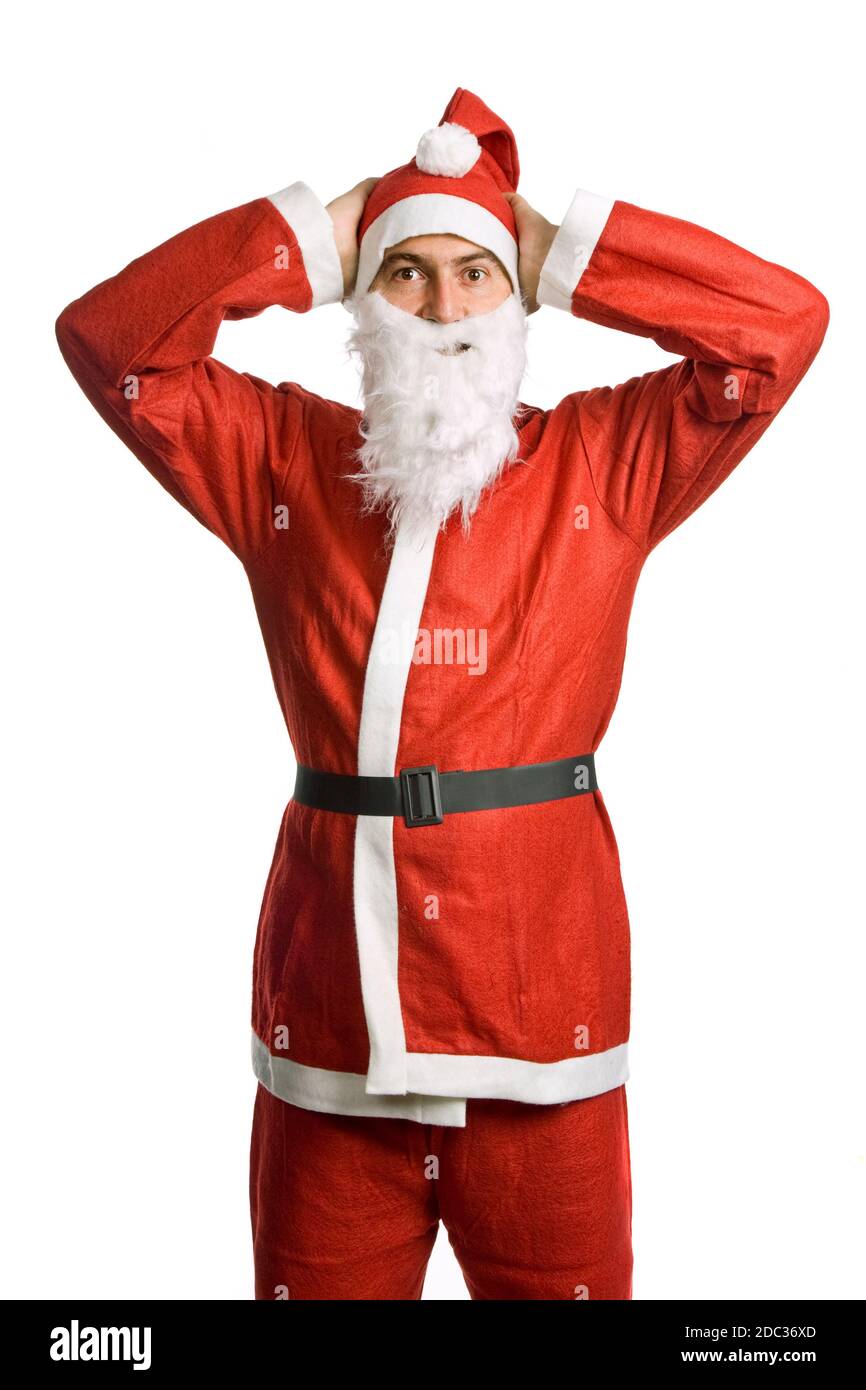 silly santa claus isolated on white background Stock Photo - Alamy