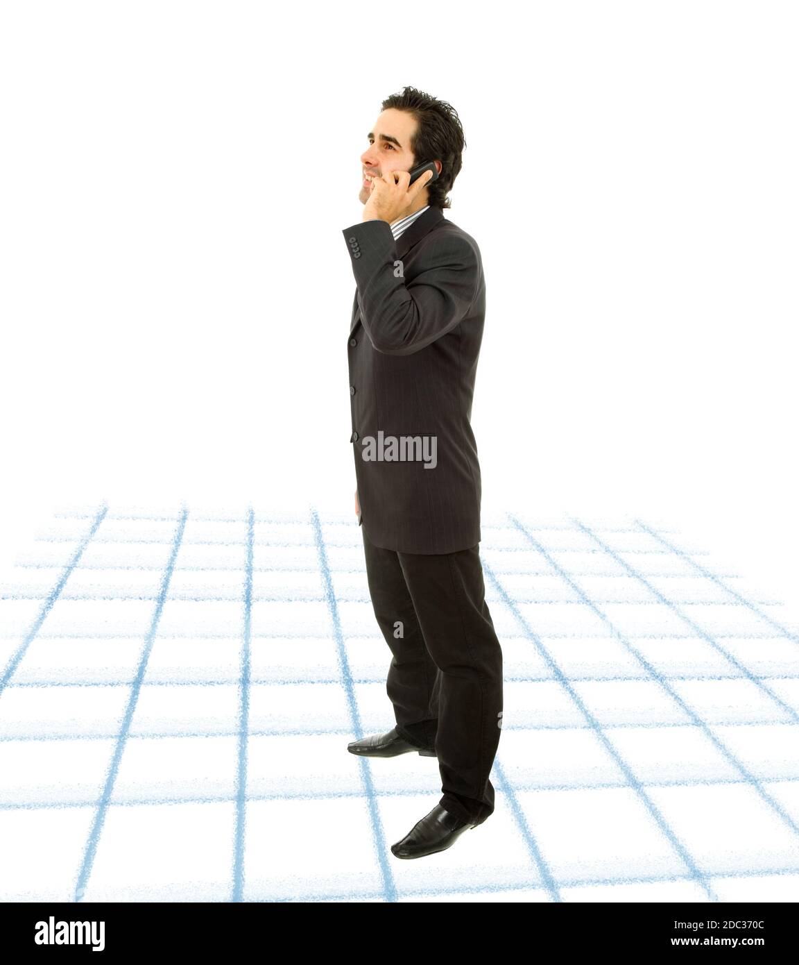 young business man full body, calling on the phone Stock Photo - Alamy