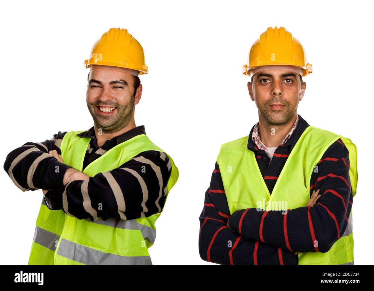 Two construction workers in Cut Out Stock Images & Pictures - Alamy