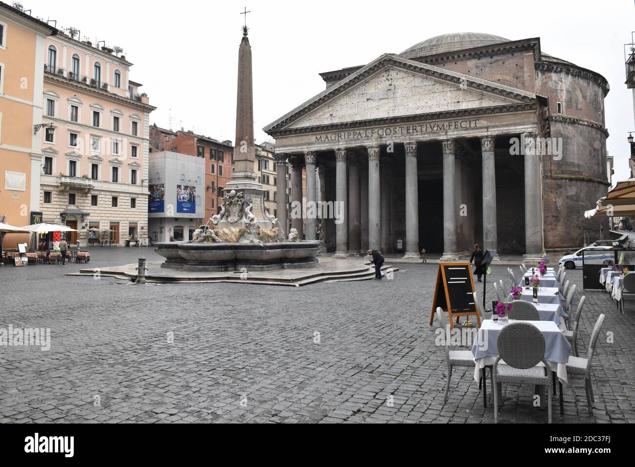 PANTHEON SQUARE EMPTY OF PEOPLE DUE TO THE COVID 19 PANDEMIC Stock ...