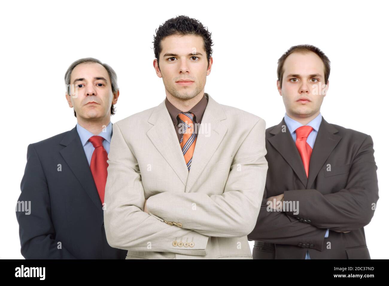 three business men isolated on white background Stock Photo - Alamy