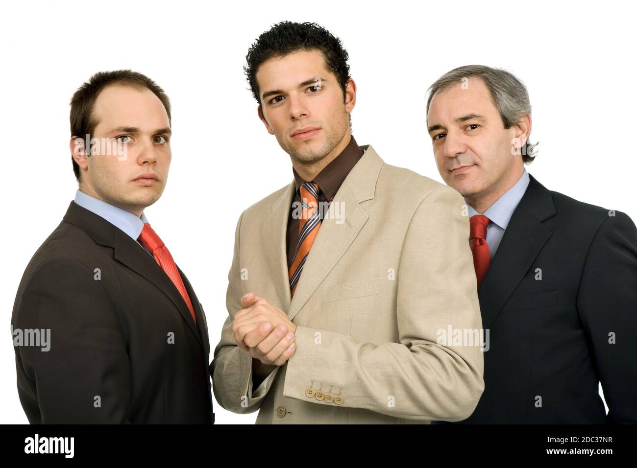 three business men isolated on white background Stock Photo - Alamy