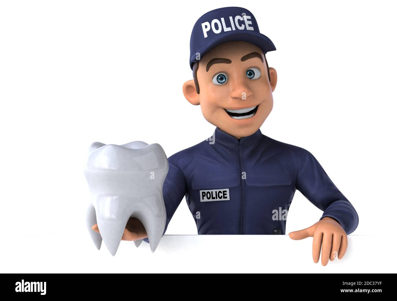 Fun 3D illustration of a cartoon Police Officer Stock Photo - Alamy