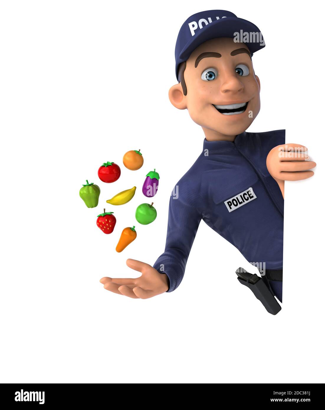 Fun 3D illustration of a cartoon Police Officer Stock Photo - Alamy