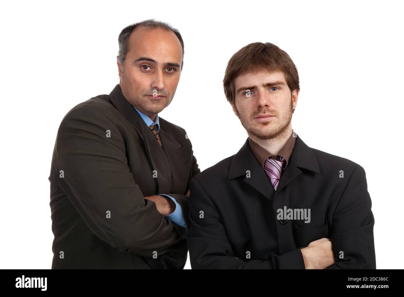 two business men portrait, isolated on white Stock Photo - Alamy