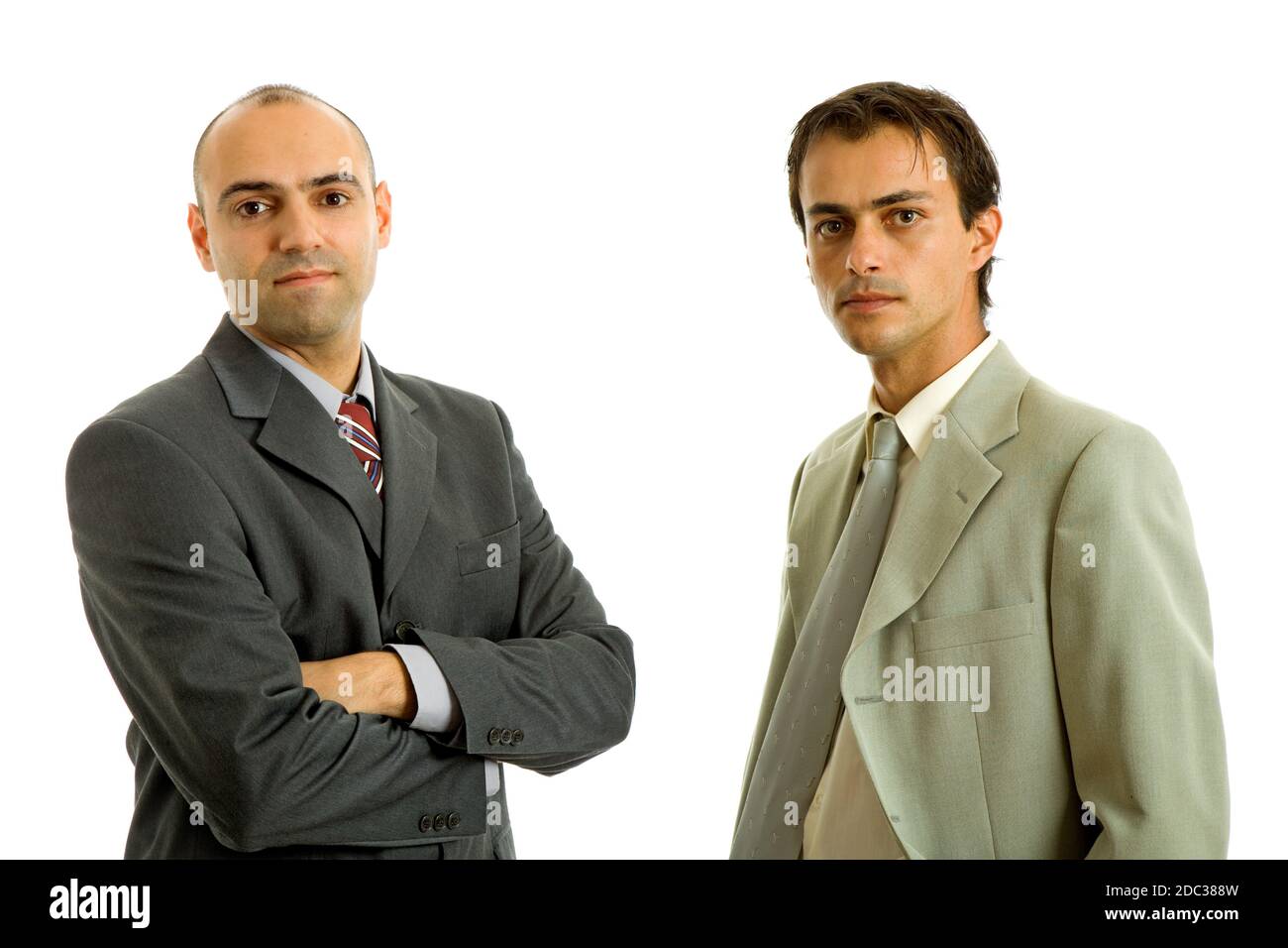 two young business men on white Stock Photo - Alamy