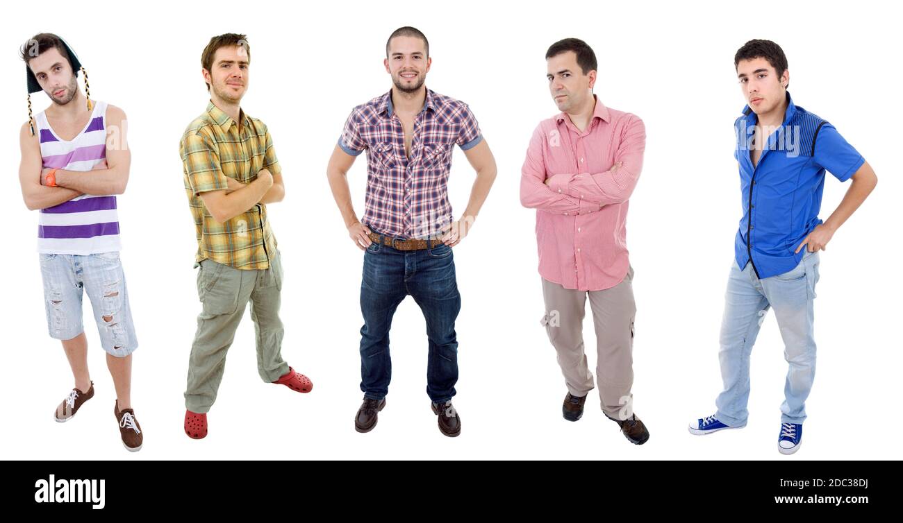 group of young men full body, isolated Stock Photo - Alamy