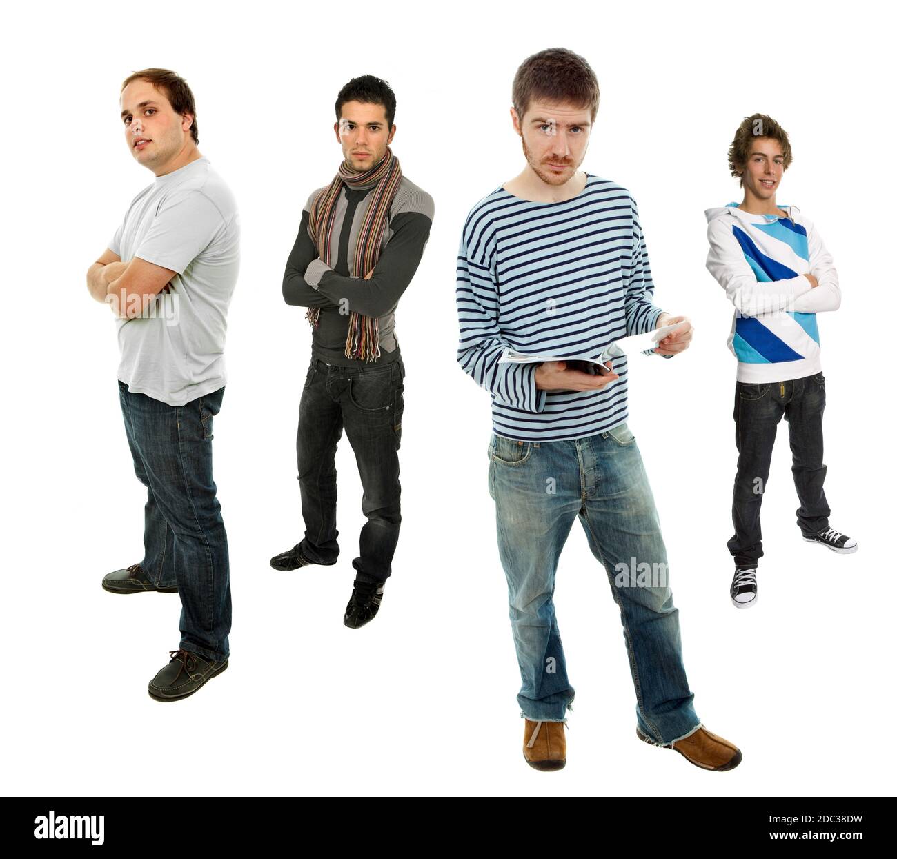 group of young men full body, isolated Stock Photo - Alamy