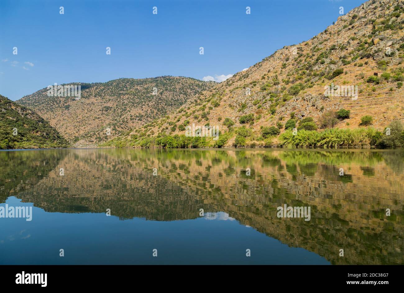 River Douro flowing in the north of Portugal. Douro Region Stock Photo ...