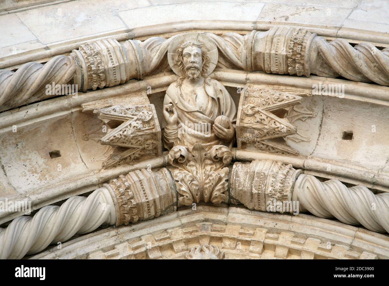God the Father, Architectural detail of the St. Jacob's Cathedral Stock ...