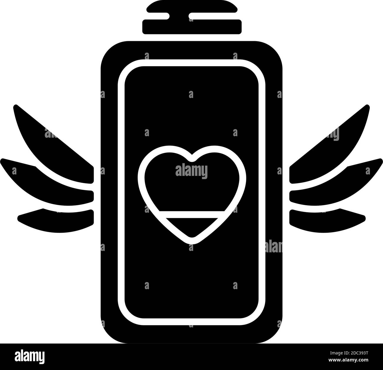 Low battery level problem black glyph icon Stock Vector Image & Art - Alamy