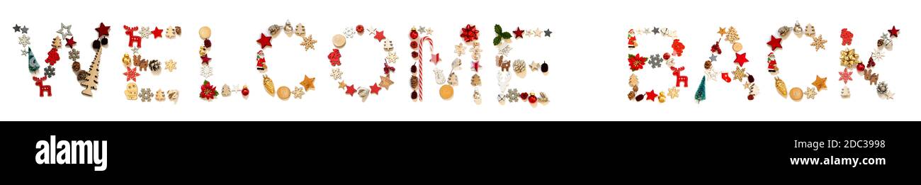 Colorful Christmas Decoration Letter Building English Word Welcome Back ...