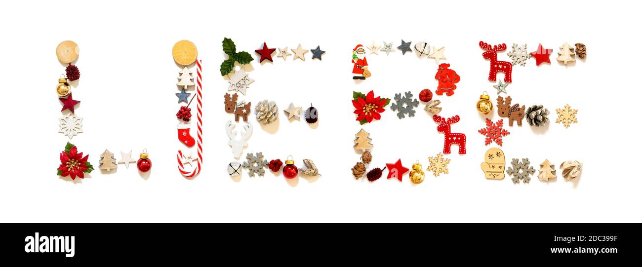 Colorful Christmas Decoration Letter Building German Word Liebe Means ...