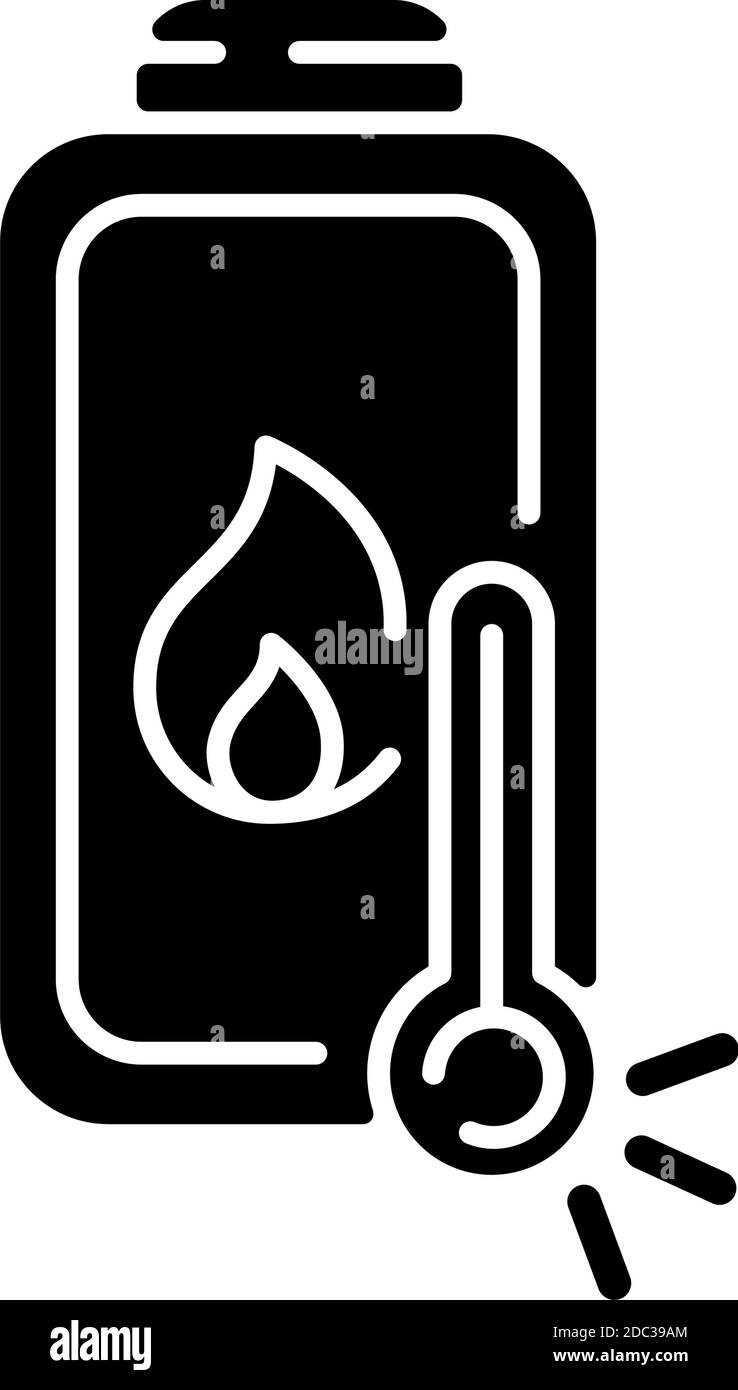 Battery overheating problem black glyph icon Stock Vector Image & Art ...