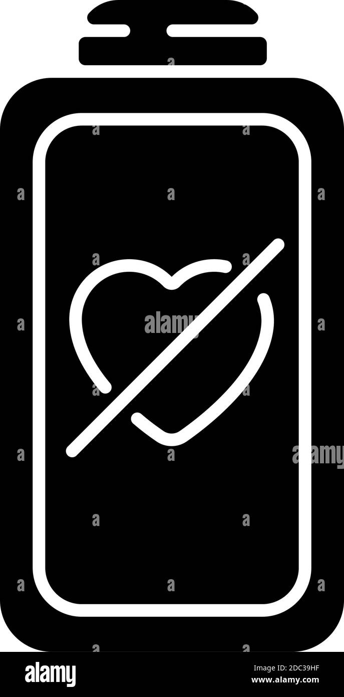 Fully discharged battery black glyph icon Stock Vector Image & Art - Alamy