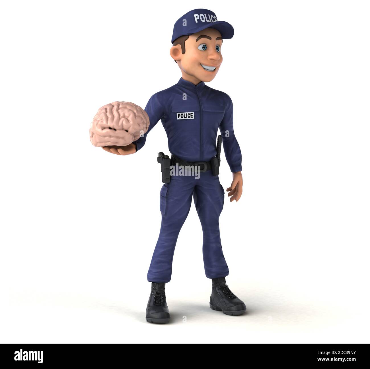 Fun 3D illustration of a cartoon Police Officer Stock Photo - Alamy