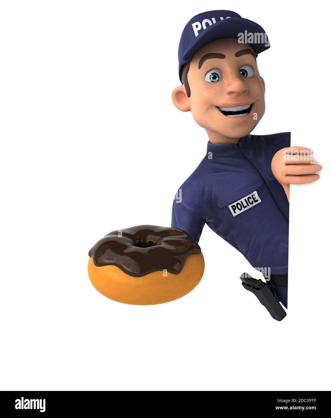 Fun 3D illustration of a cartoon Police Officer Stock Photo - Alamy