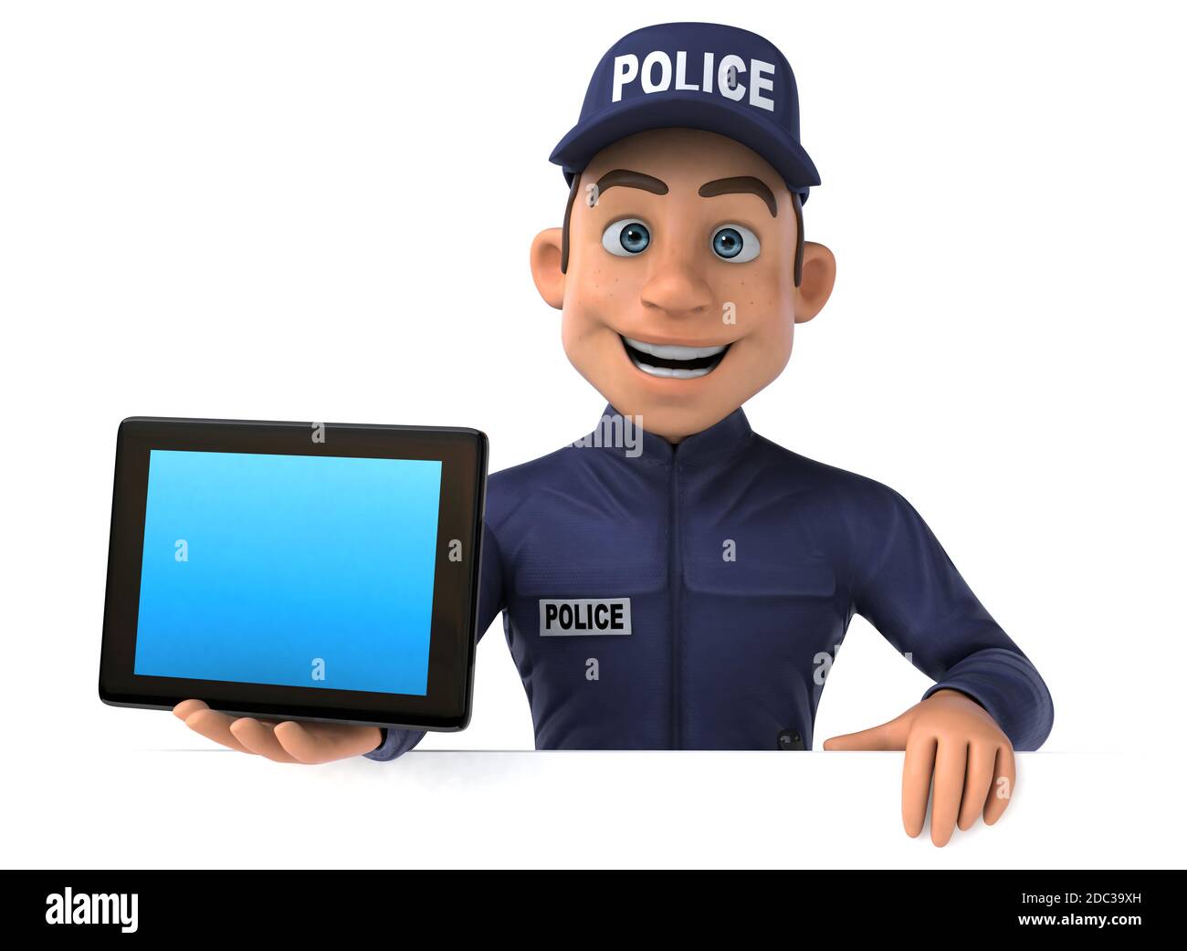 Fun 3D illustration of a cartoon Police Officer Stock Photo - Alamy