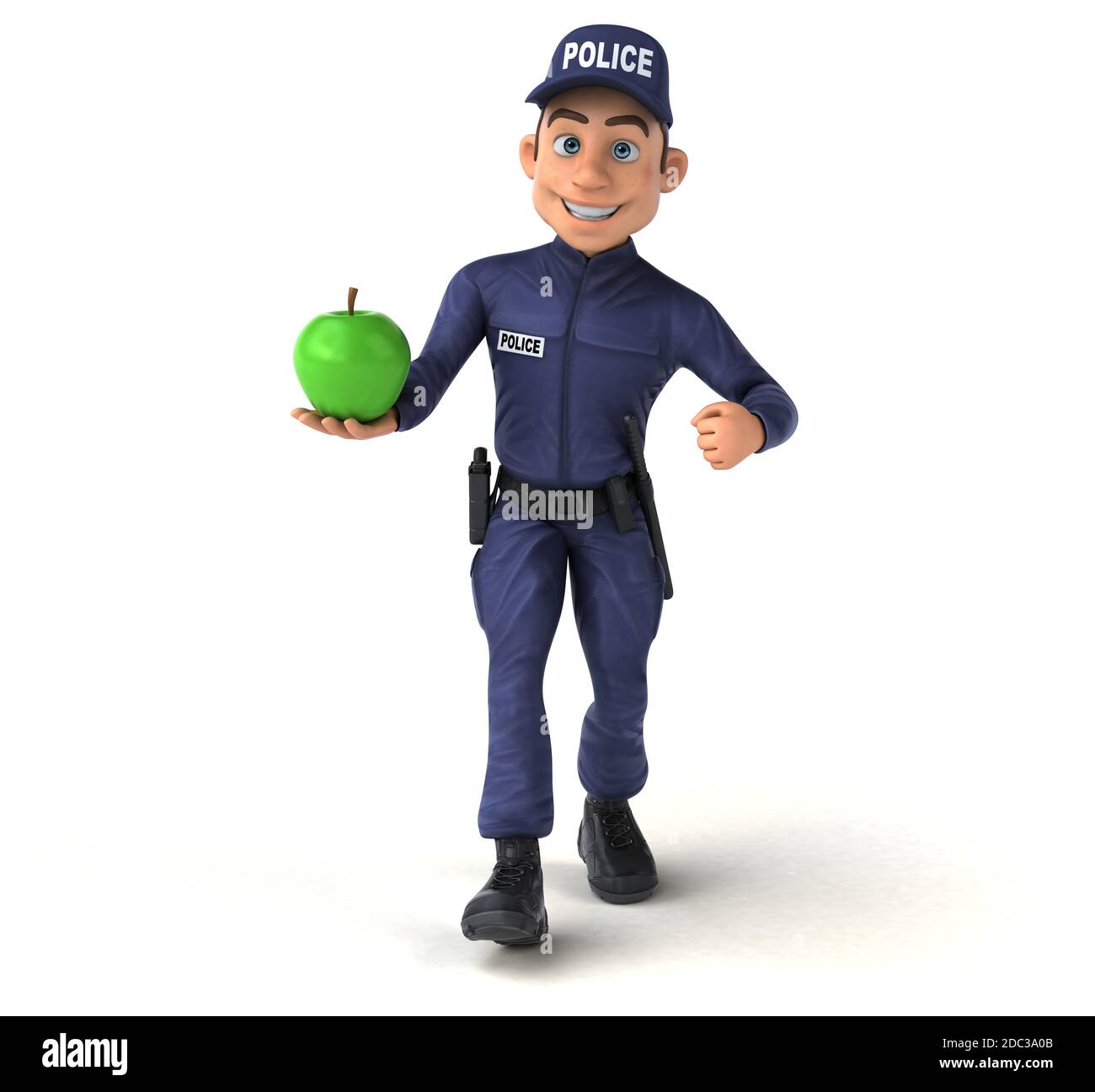 Fun 3D illustration of a cartoon Police Officer Stock Photo - Alamy