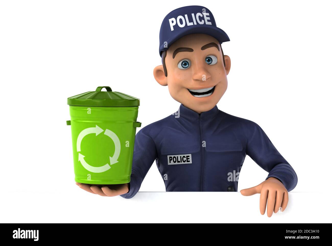 Fun 3D illustration of a cartoon Police Officer Stock Photo - Alamy