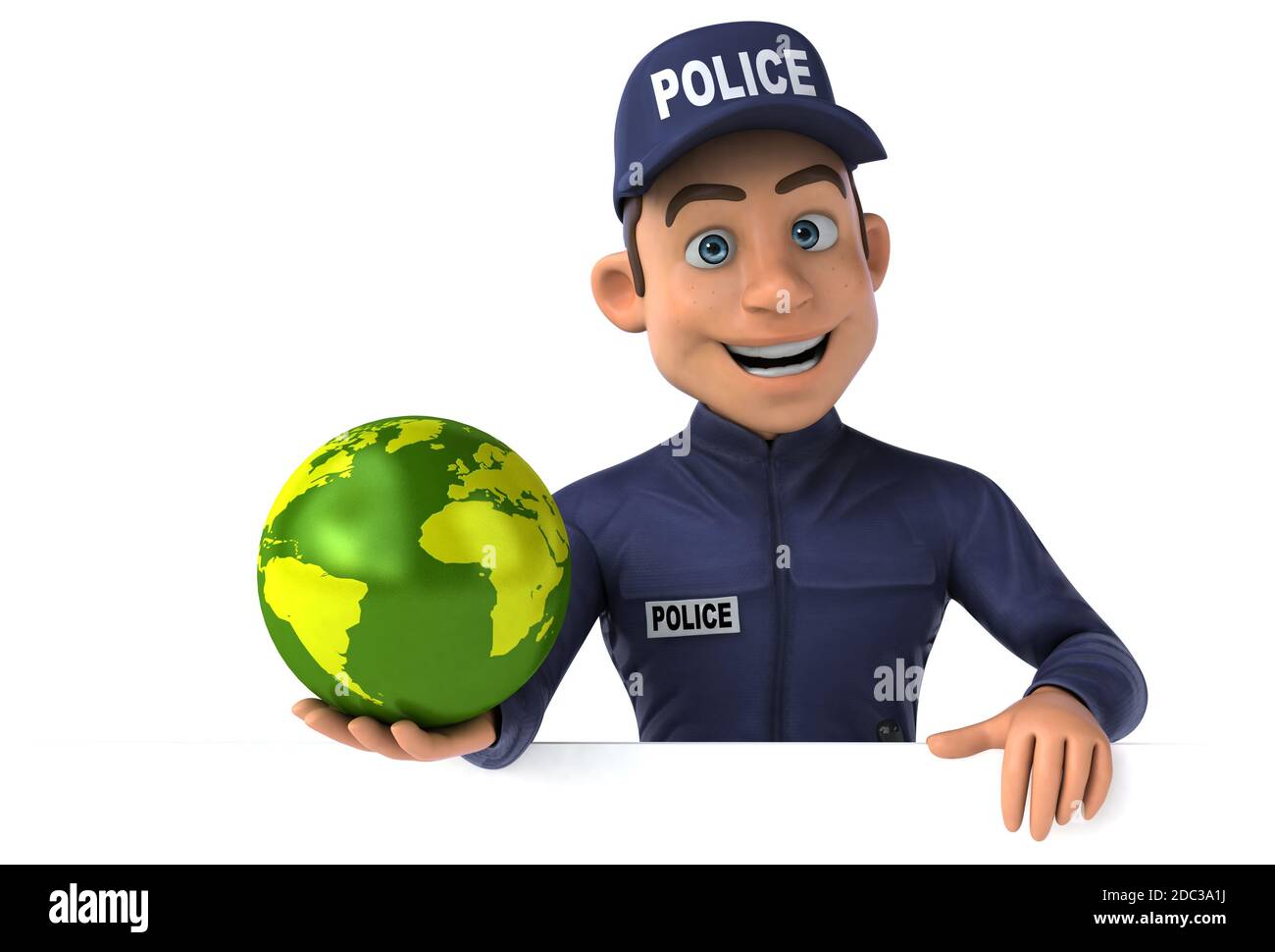 Fun 3D illustration of a cartoon Police Officer Stock Photo - Alamy