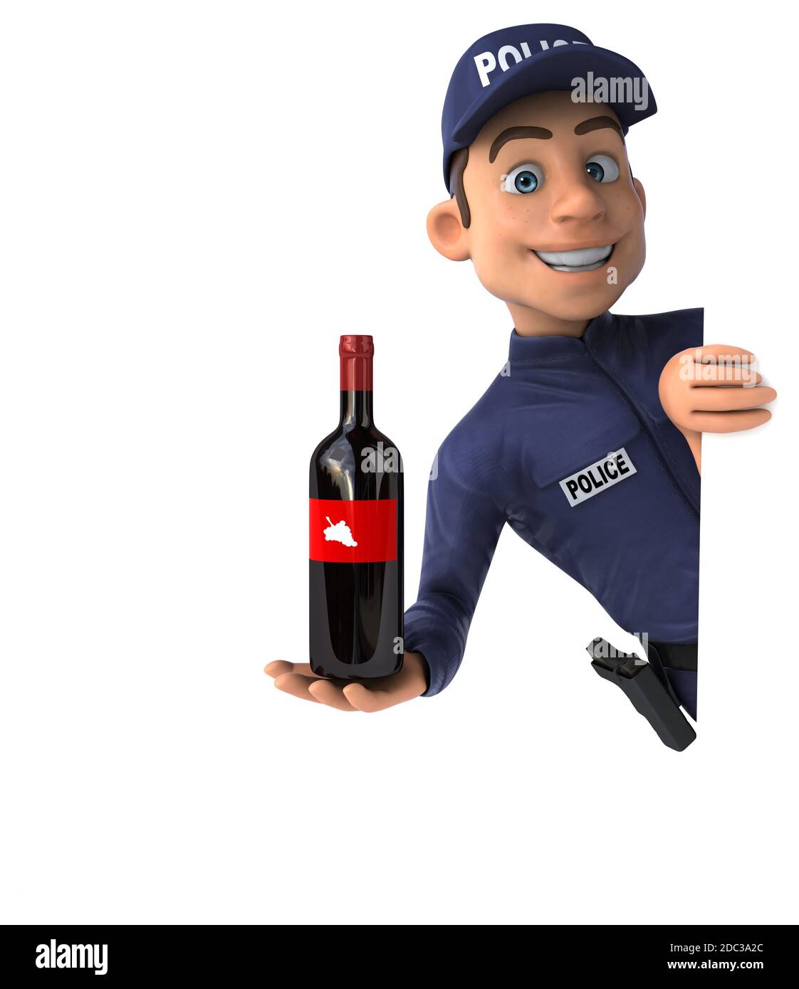 Fun 3D illustration of a cartoon Police Officer Stock Photo - Alamy