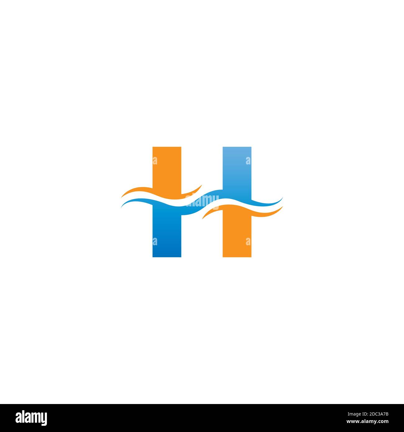 Mix of letter H with wave design concept Stock Photo - Alamy