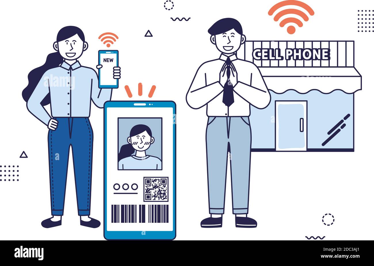 QR-code based system for simply personal identification illustration ...