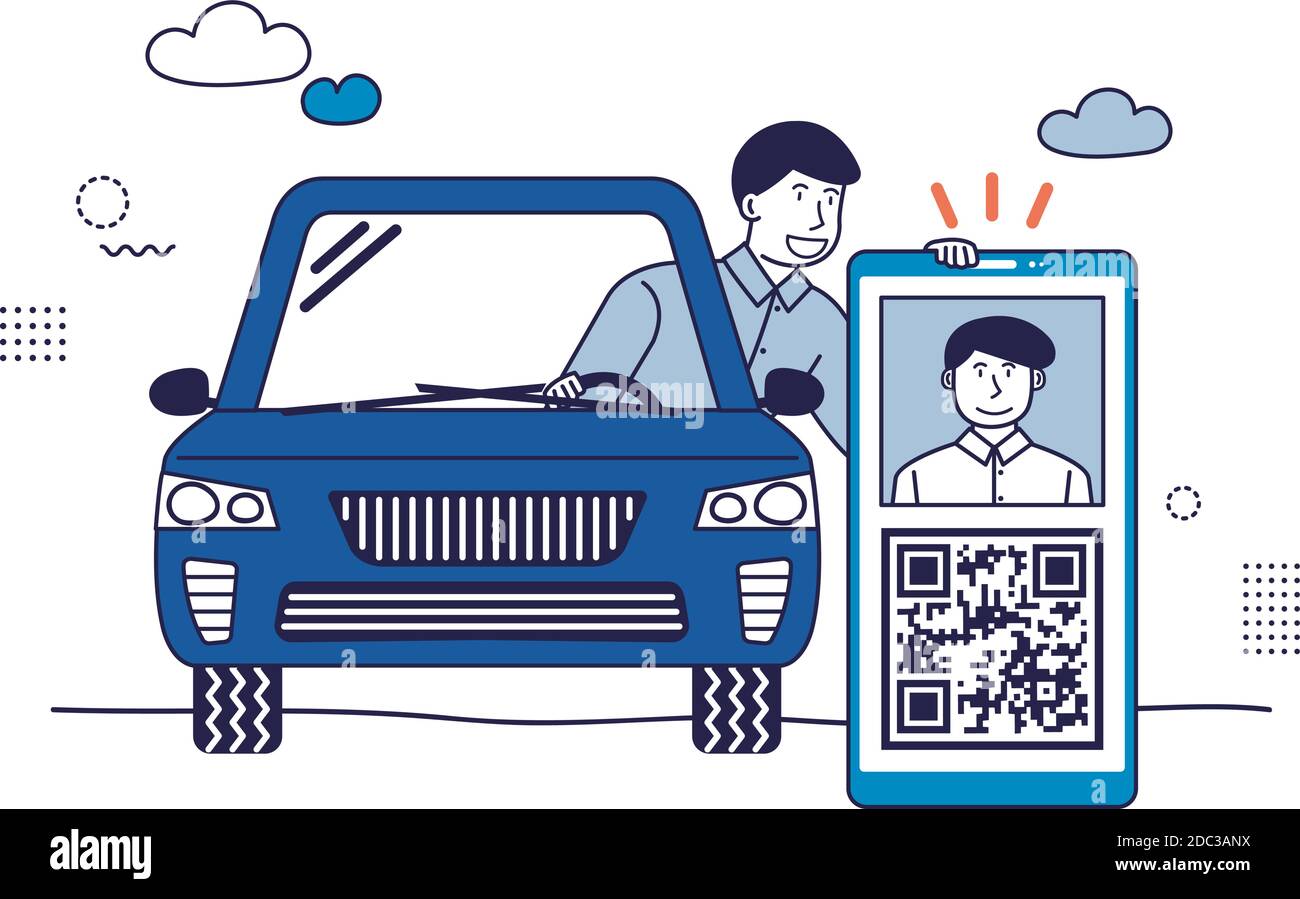 QR-code based system for simply personal identification illustration ...