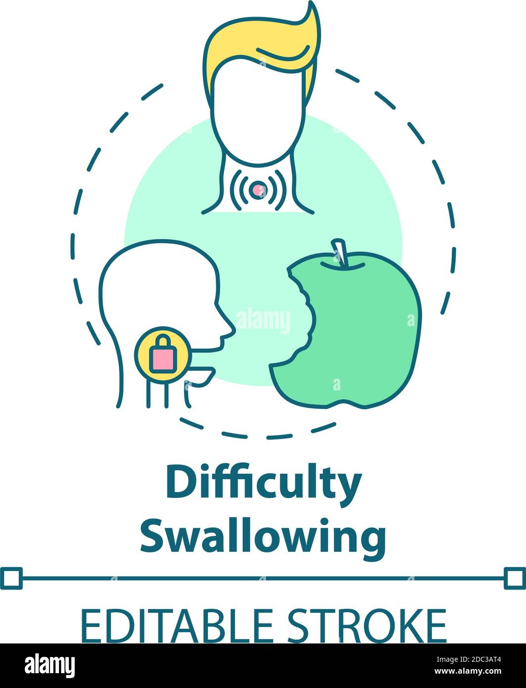 Difficulty swallowing concept icon Stock Vector Image & Art - Alamy