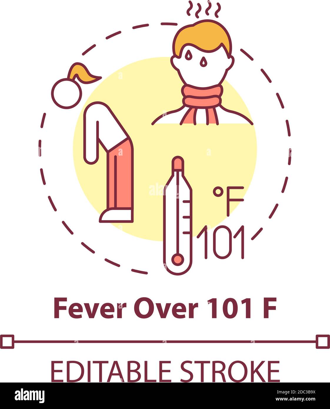Fever over 101 F concept icon Stock Vector Image & Art - Alamy