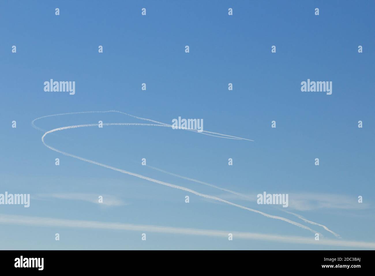 Tactical air maneuver of two eurofighter jets from the german airforce ...