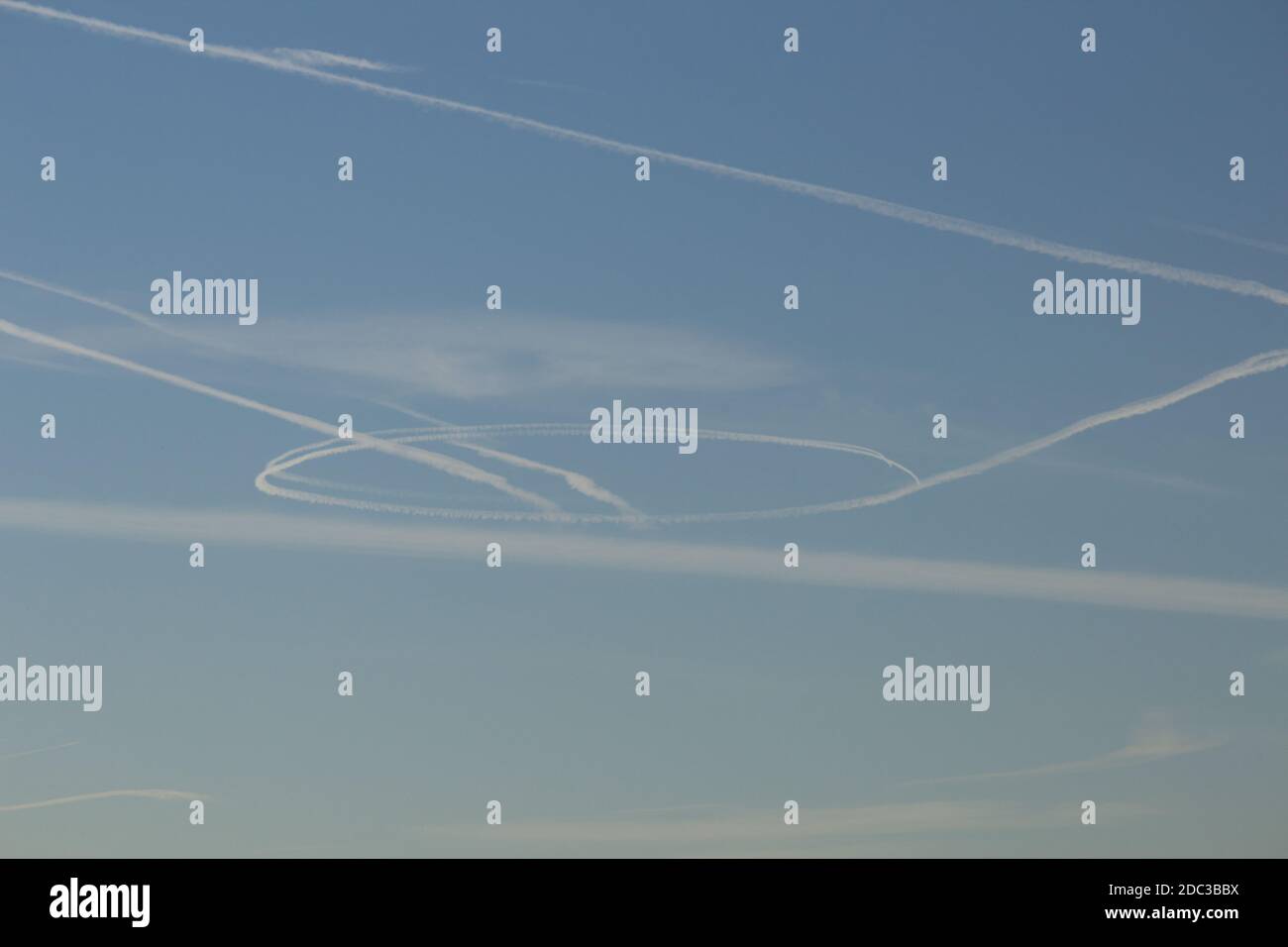Tactical air maneuver of two eurofighter jets from the german airforce ...