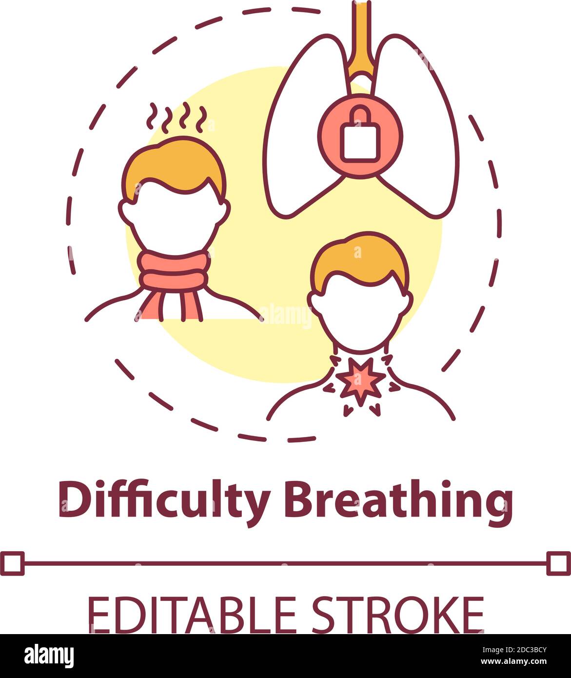 Difficulty breathing concept icon Stock Vector Image & Art - Alamy