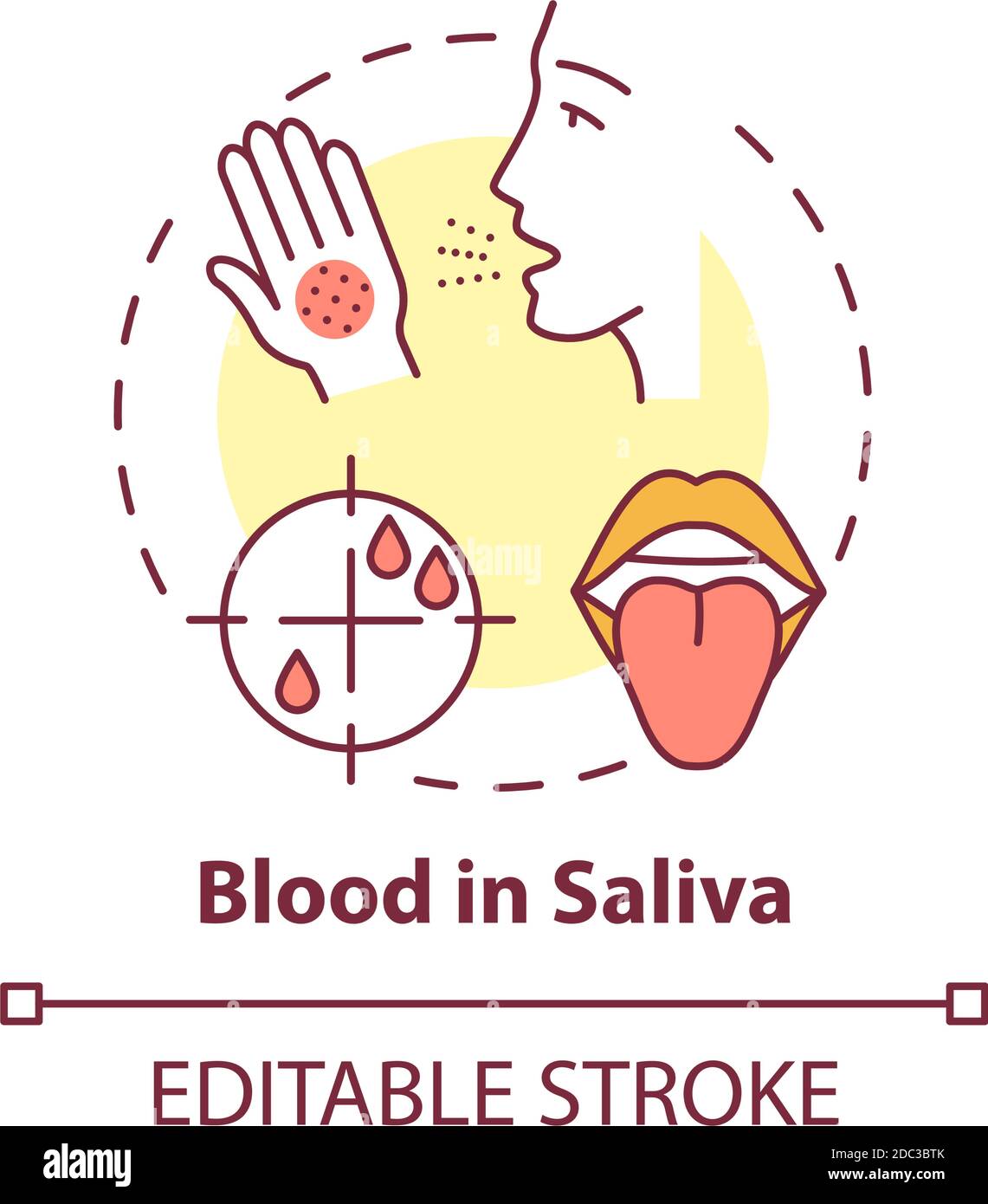 Blood in saliva concept icon Stock Vector Image & Art - Alamy