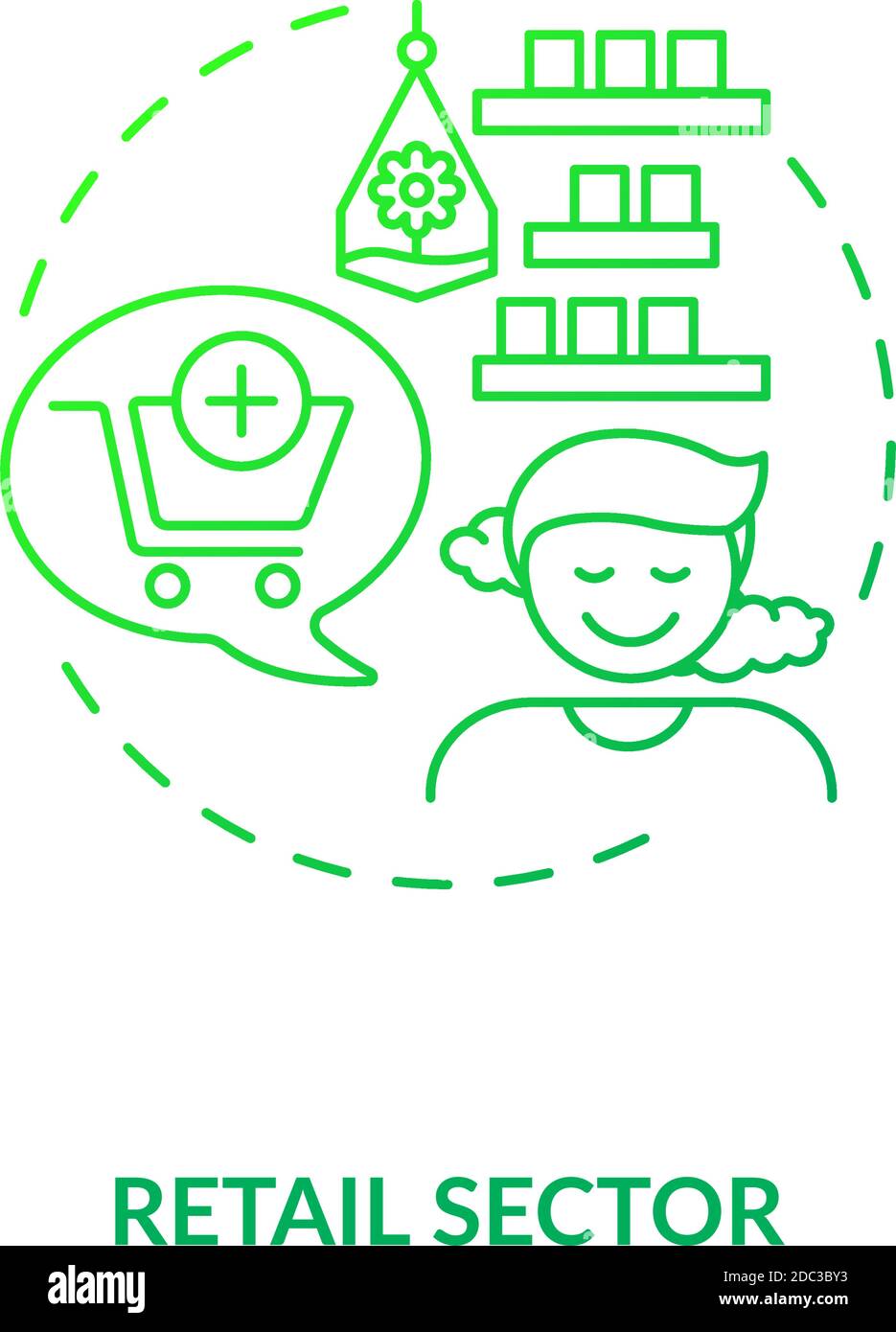 Retail sector green gradient concept icon Stock Vector Image & Art - Alamy