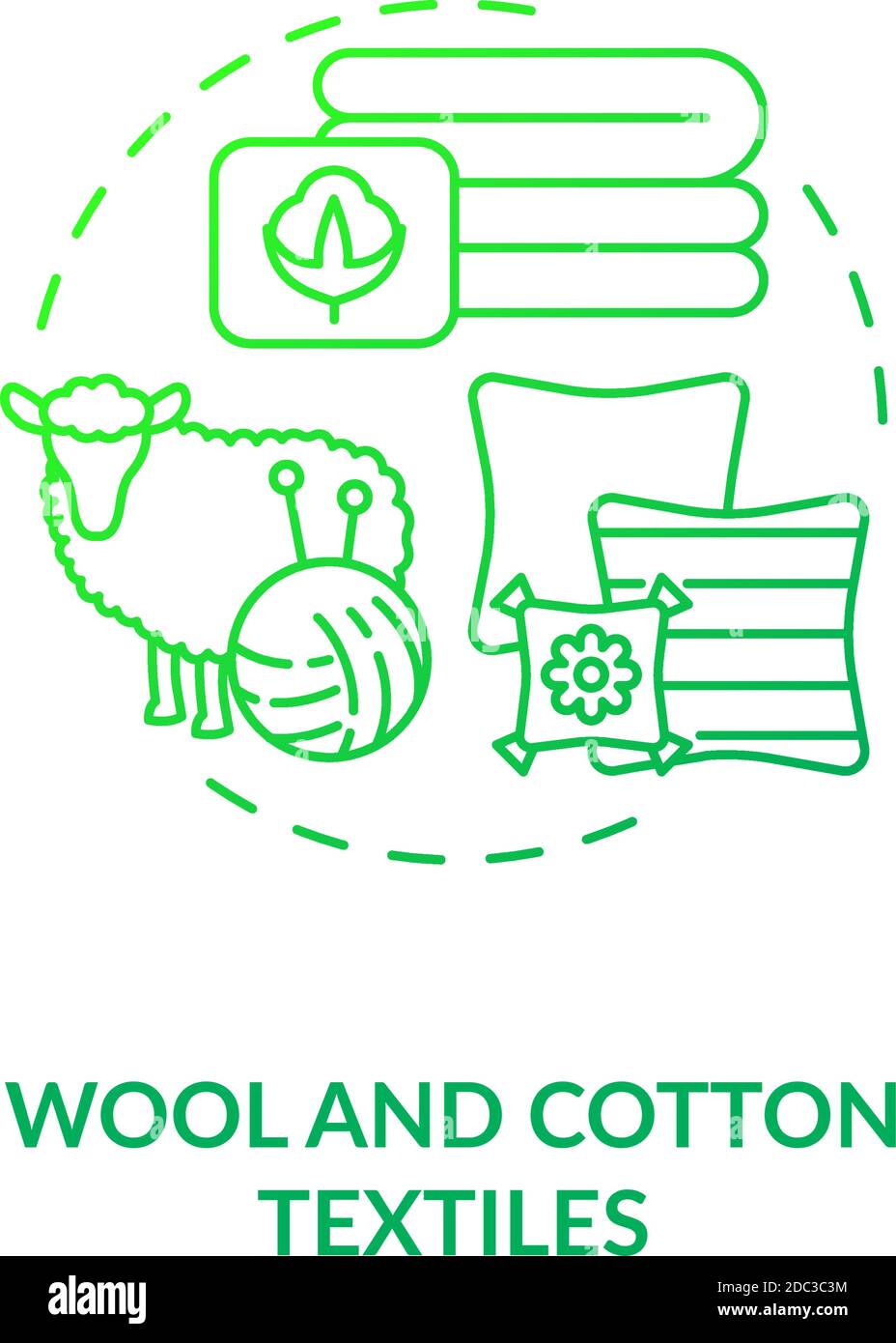 Wool and cotton textiles green concept icon Stock Vector Image & Art ...