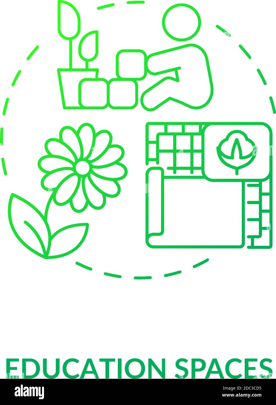 Education spaces green gradient concept icon Stock Vector Image & Art ...
