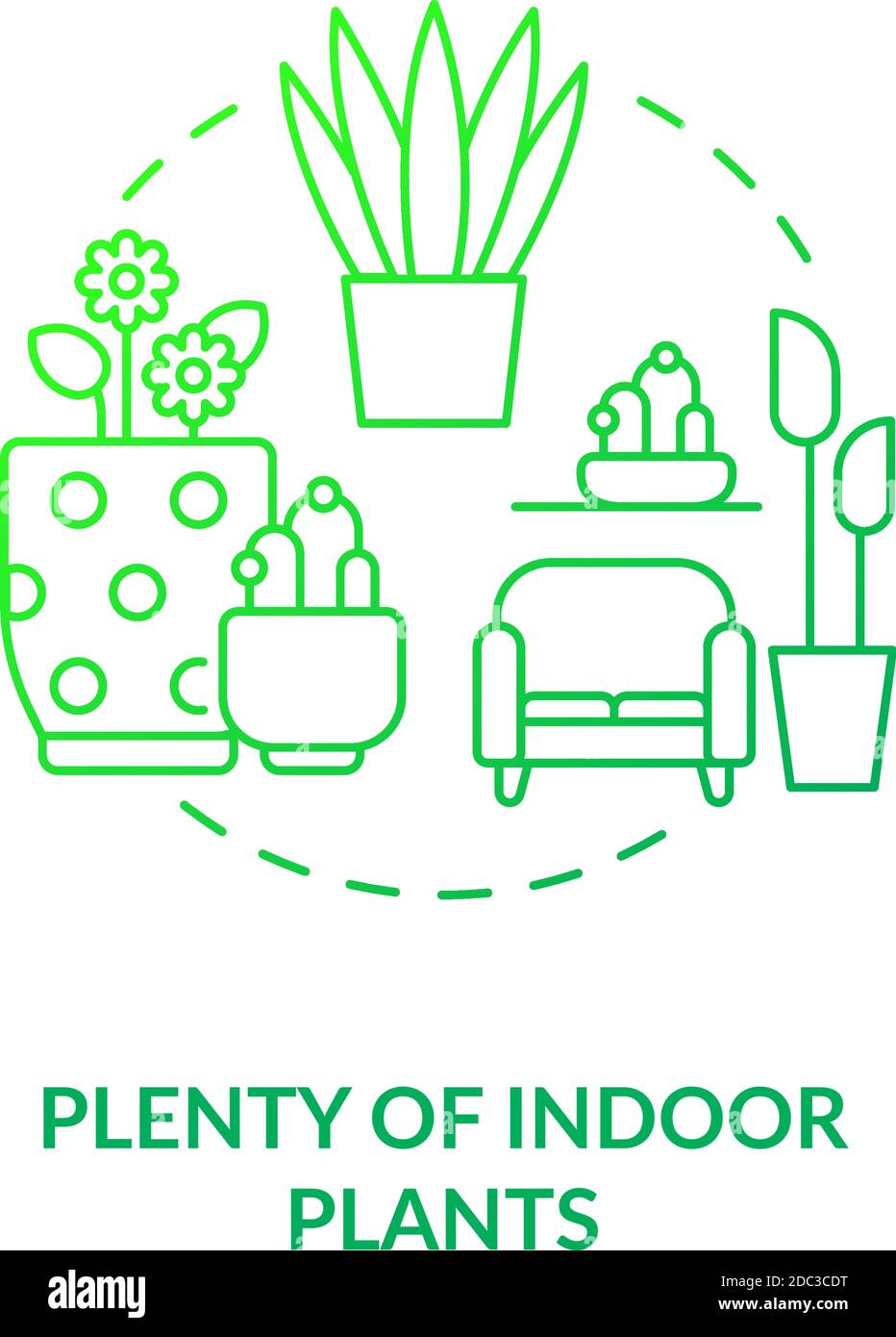 Plenty of indoor plants green concept icon Stock Vector Image & Art - Alamy