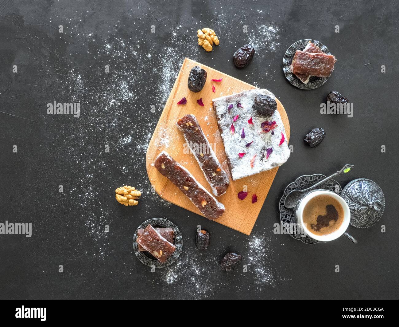 Dates sweet bites. Arabic homemade sweets Stock Photo - Alamy