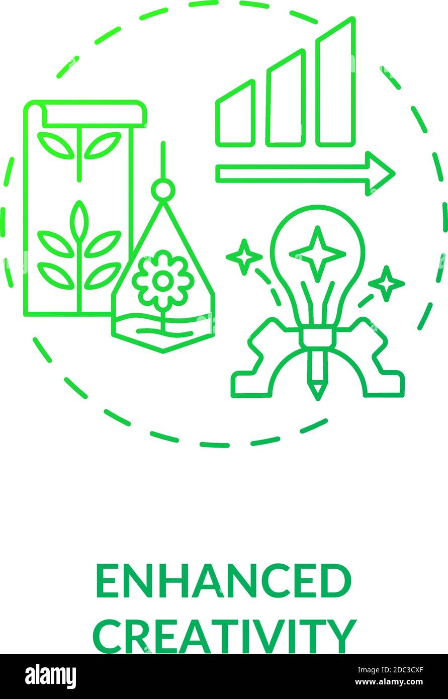 Enhanced creativity green concept icon Stock Vector Image & Art - Alamy