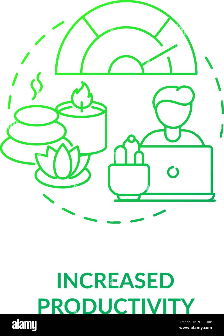 Increased productivity green gradient concept icon Stock Vector Image ...