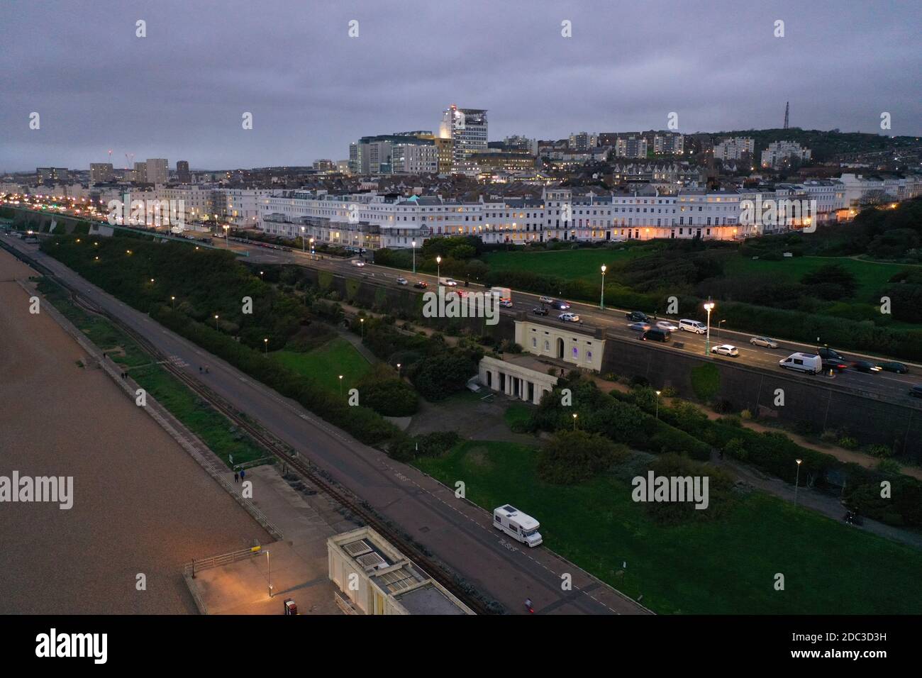 Aerial view of route into Brighton, East Sussex Stock Photo - Alamy