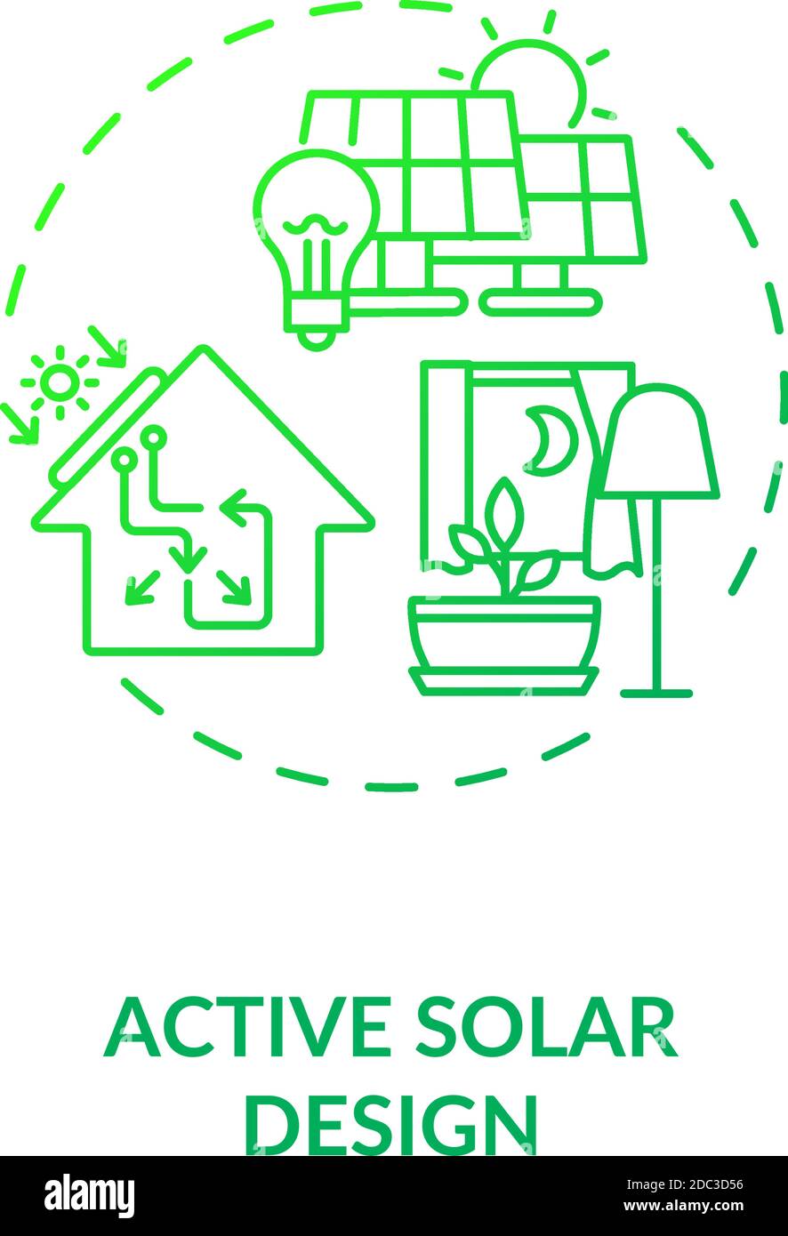 Active solar design green concept icon Stock Vector Image & Art - Alamy