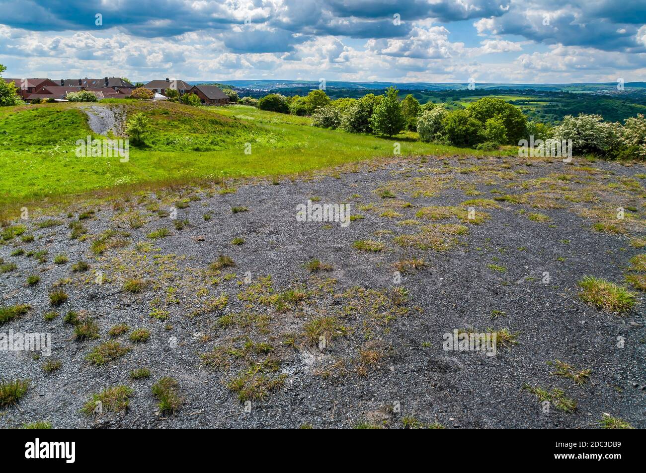 Large spoil heaps of shale from late 19th Century ironstone mining at ...