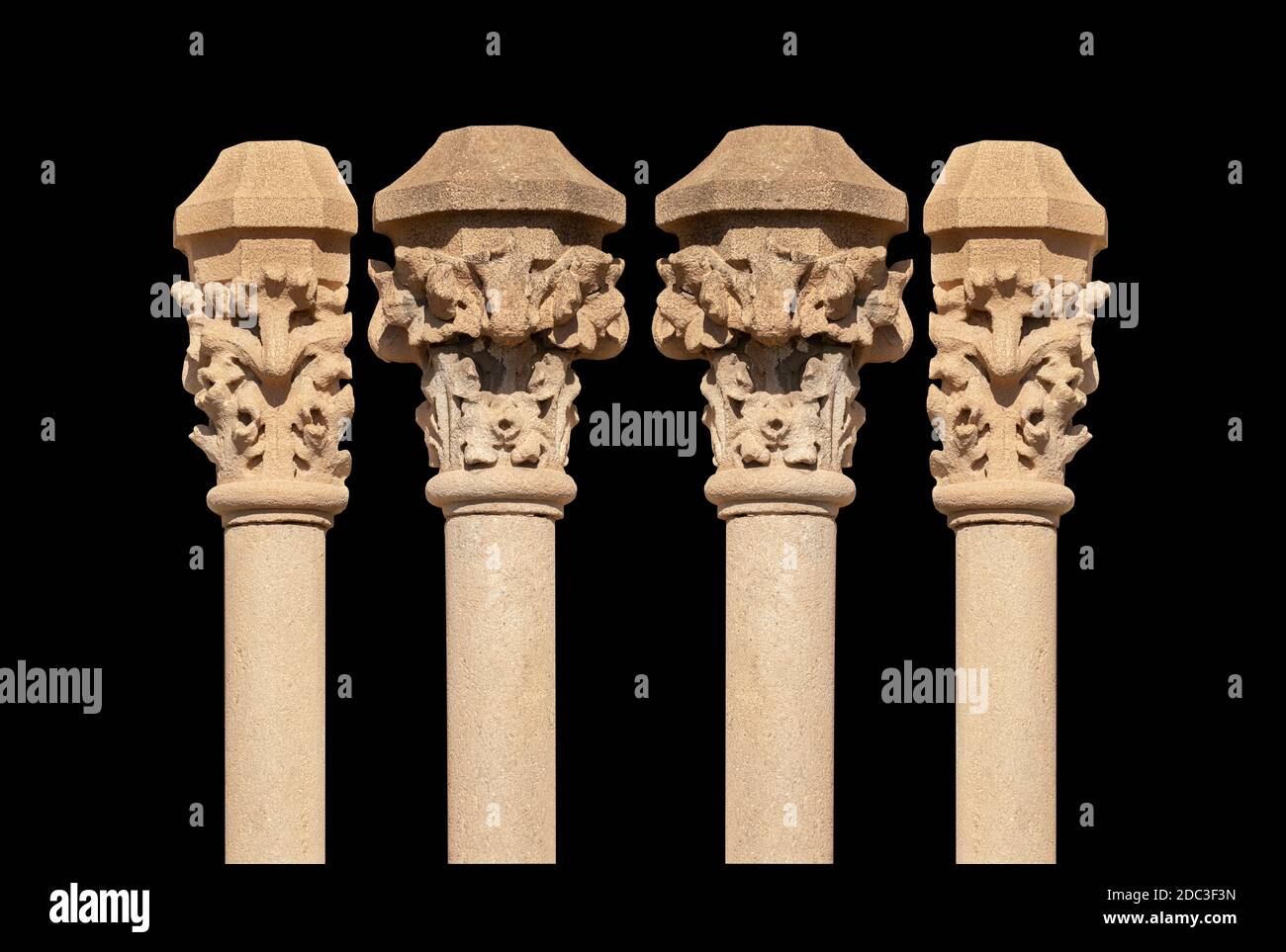 Elements of architectural decorations of buildings, columns and ...