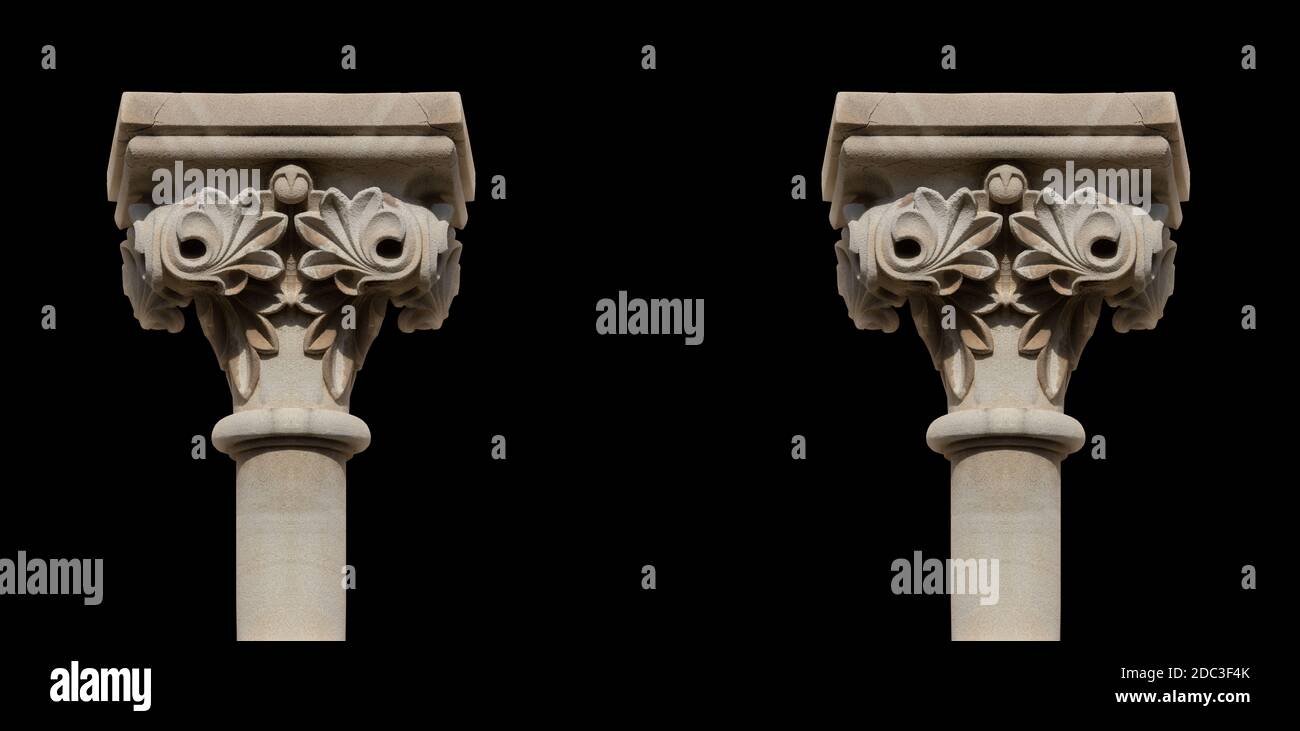 Elements of architectural decorations of buildings, columns and ...